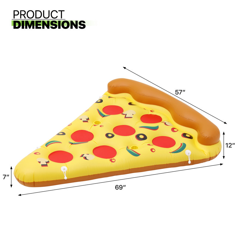 MoNiBloom Giant Inflatable Pizza Slice Pool Float Raft Swimming Pool Inflatable Floaties with ...